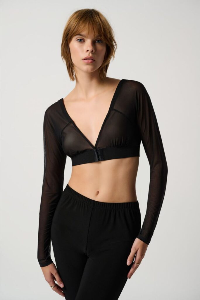 Joseph Ribkoff Black Shadow Sleeves - Showies Boutique